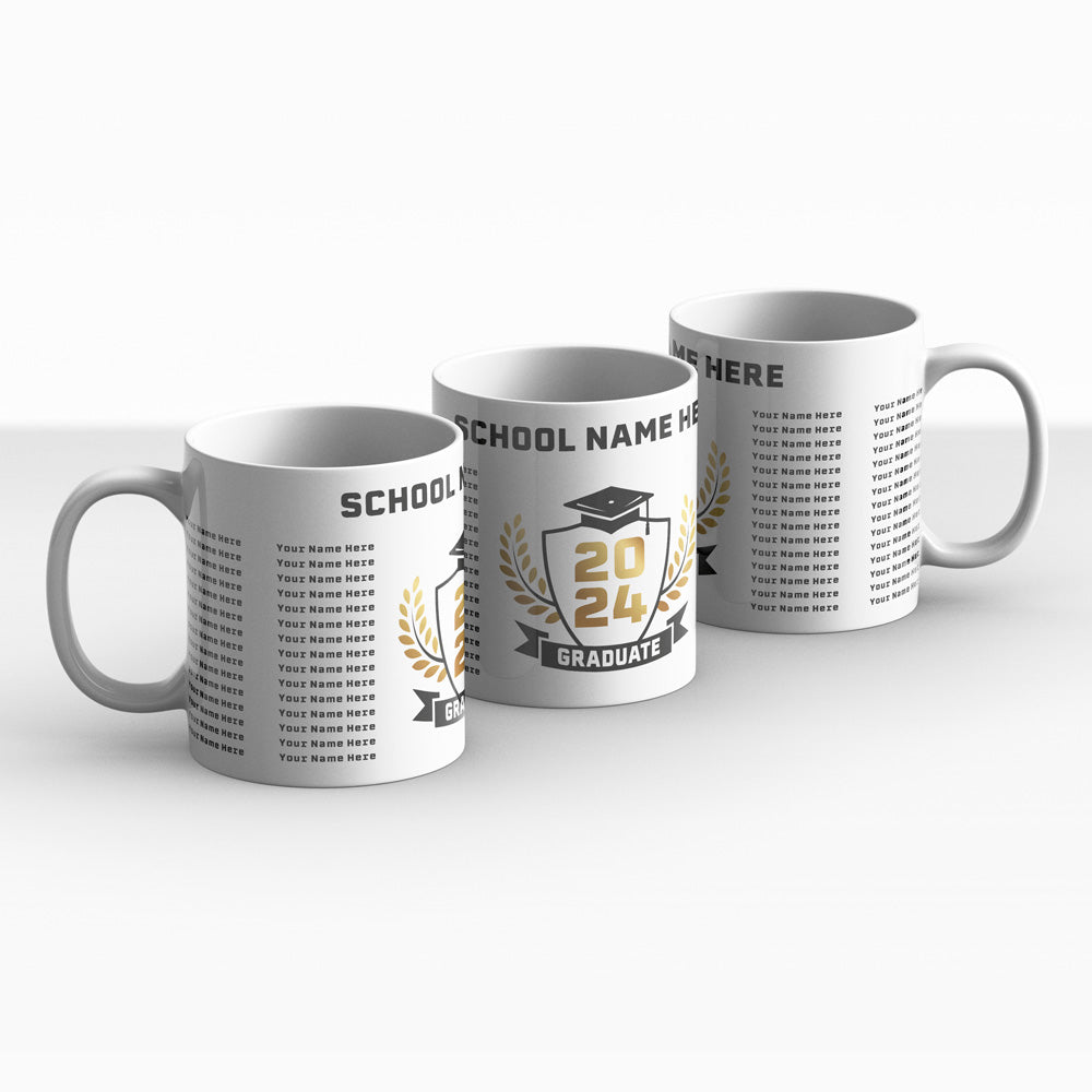 Personalised Graduate Mug up to 60 names by School Badges UK