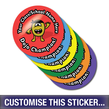 Personalised Dojo Champion Stickers by School Badges UK