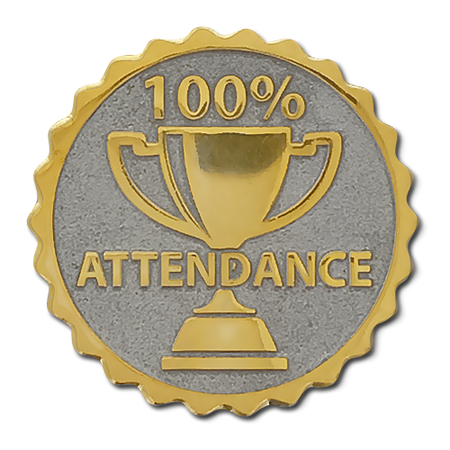 100% Attendance Badge by School Badges UK