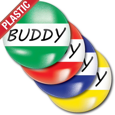 Buddy Plastic Button Badge by School Badges UK