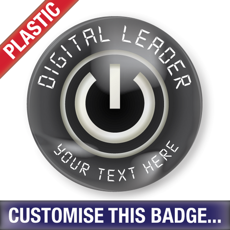 Personalised Plastic 'Digital Leader' Button Badge by School Badges UK