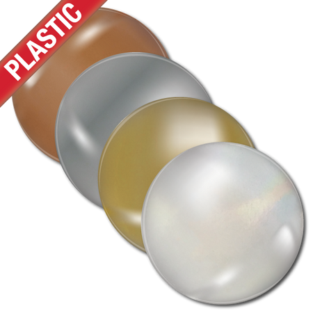 'Plain' Metallic Plastic Button Badge (Pack of 25) by School Badges UK