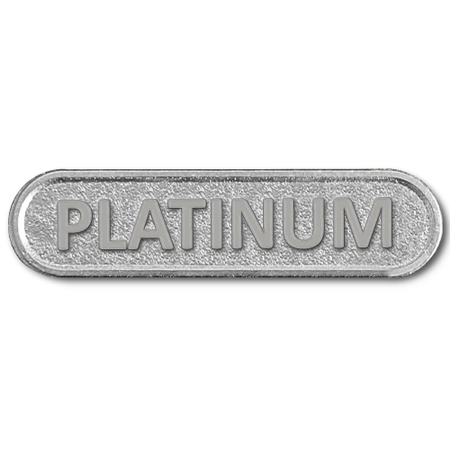 Platinum Metal Bar Badge by School Badges UK