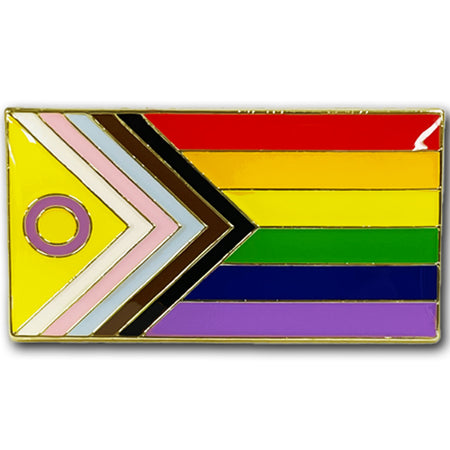 Progress Pride Badge (with Intersex Circle) by School Badges UK
