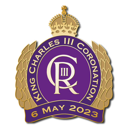 King Charles III Coronation Premium Badge by School Badges UK